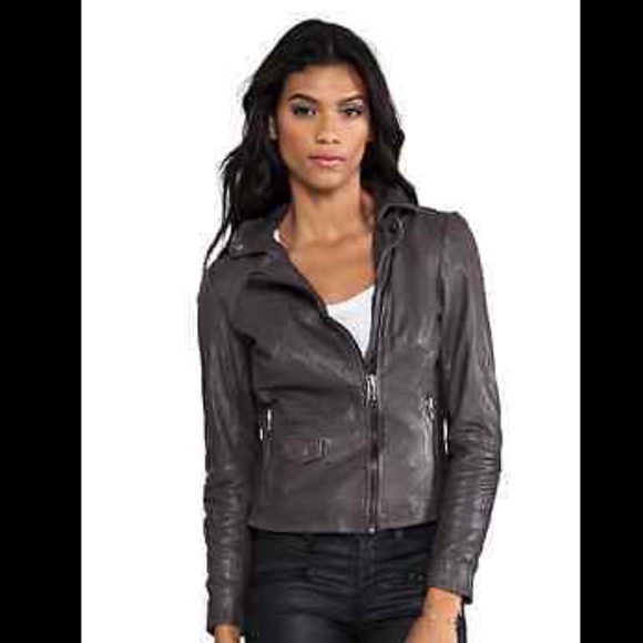 Muubaa | Jackets & Coats | Muubaa Lyme Hard Grey Leather Biker Jacket Us 4 | Poshmark